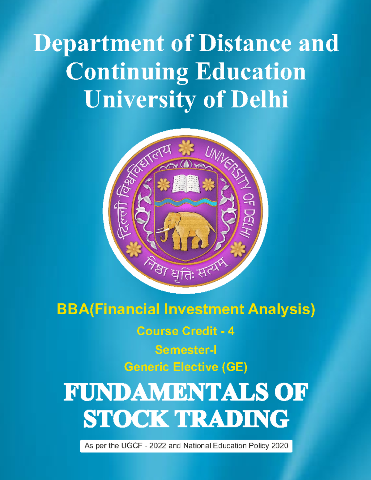 Stocks - Department of Distance and Continuing Education University of ...