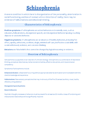 Eric Ford Concept Map - Schizophrenia - Psychosis Assessment: Diagnosed ...