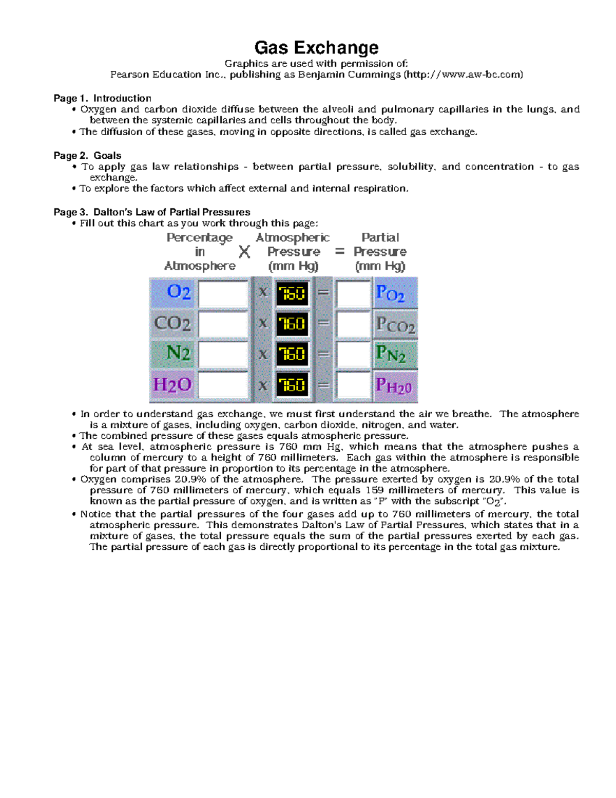 Gas Exchange - Gas Exchange Graphics are used with permission of ...