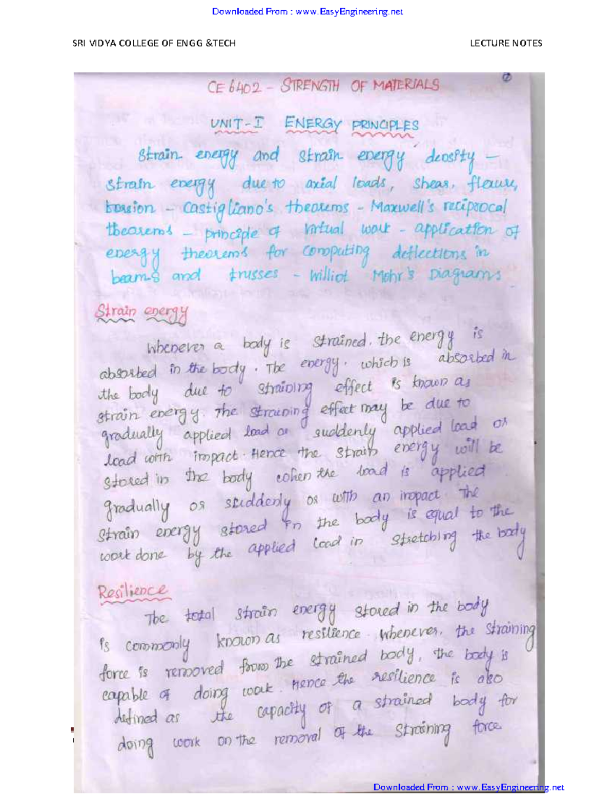 Ce6402 sve- By Easy Engineering class notes includes all necessary ...