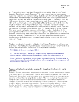 TASK 1 - Reading Comprehension - James Ojeda Jacqueline Comas December ...