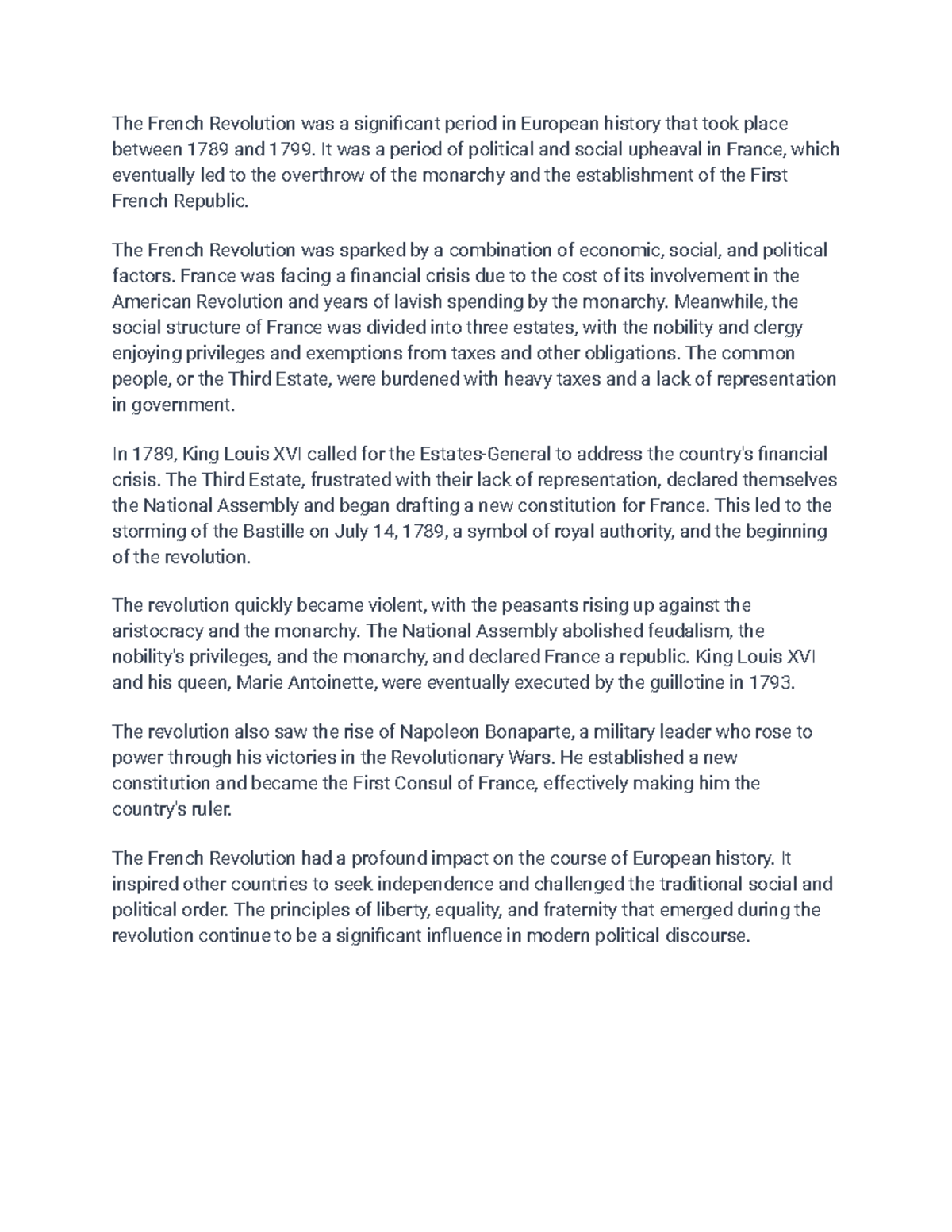 French evolution - It was a period of political and social upheaval in ...