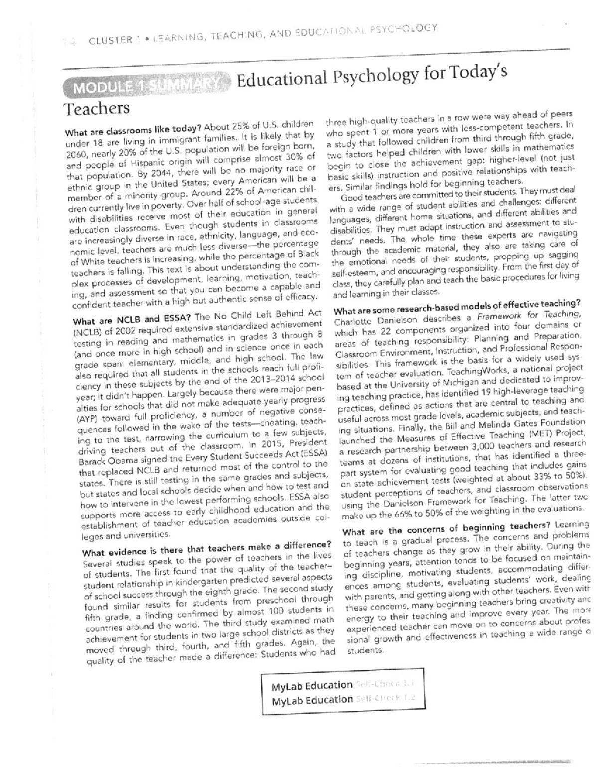 Chapters 1 and 2 - CLUSTER 1 LEARNING TEACHING, AND EDUCATIONAL ...