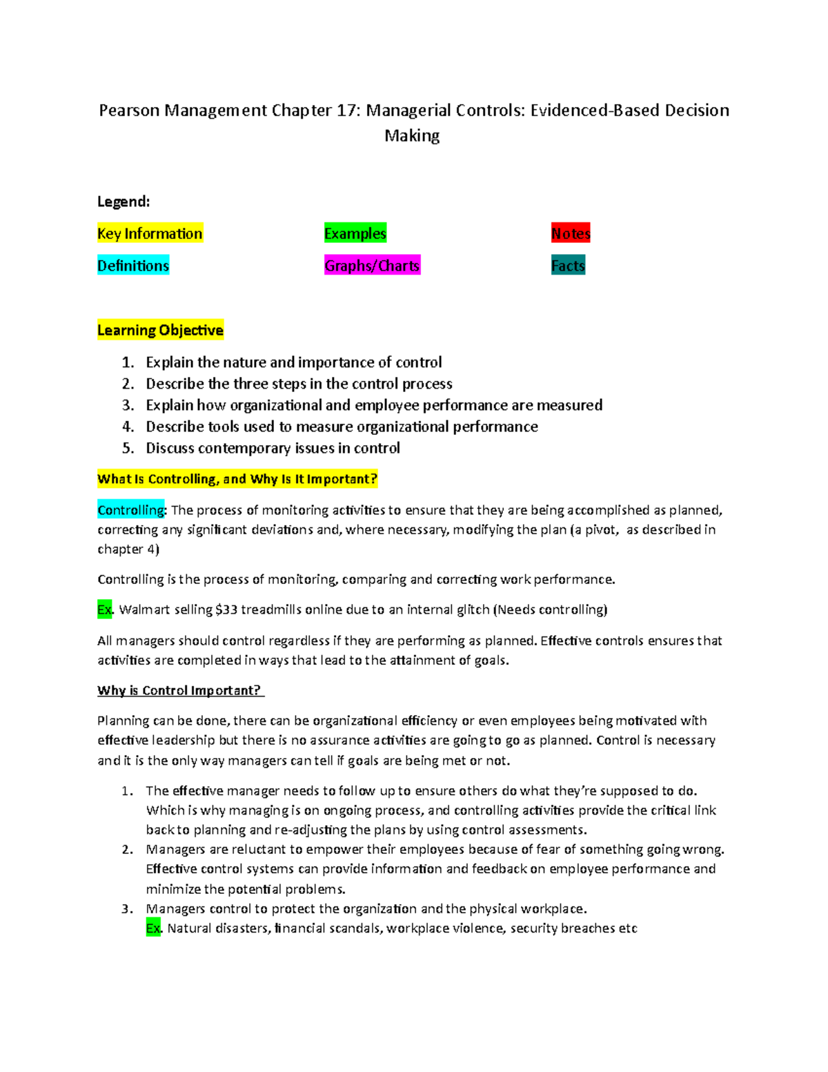 Pearson Management Chapter 17 Managerial Controls - Evidence-Based ...