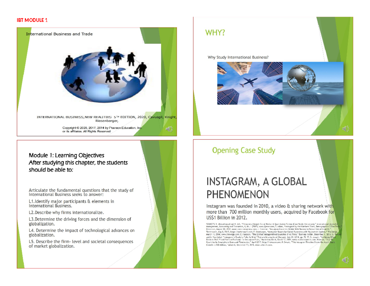 IBT- Module-1-1 - IBT - IBT MODULE 1 International Business and Trade WHY? Why Study ...