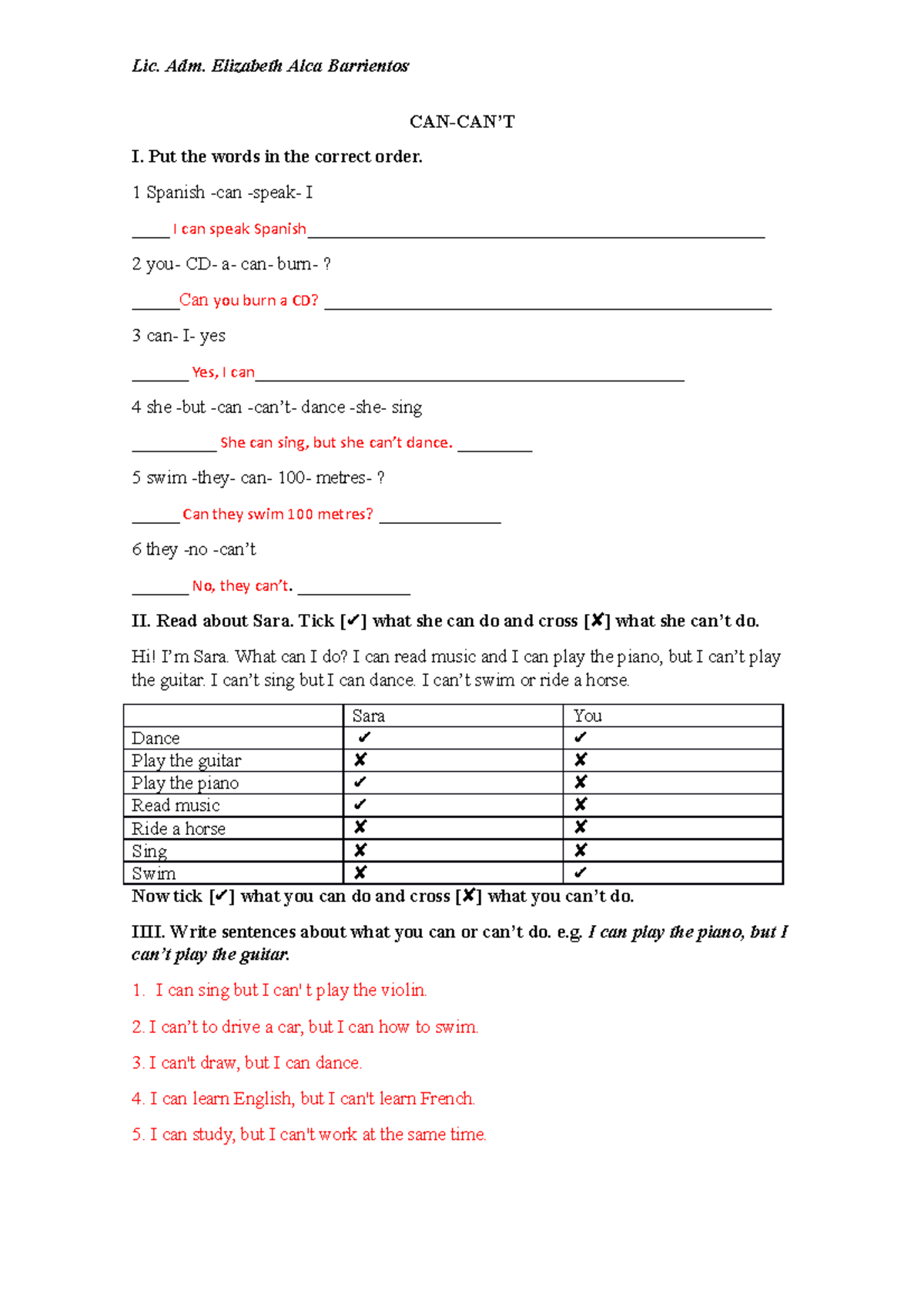 CAN-CANT exercises - resolución de tareas - Lic. Adm. Elizabeth Alca ...