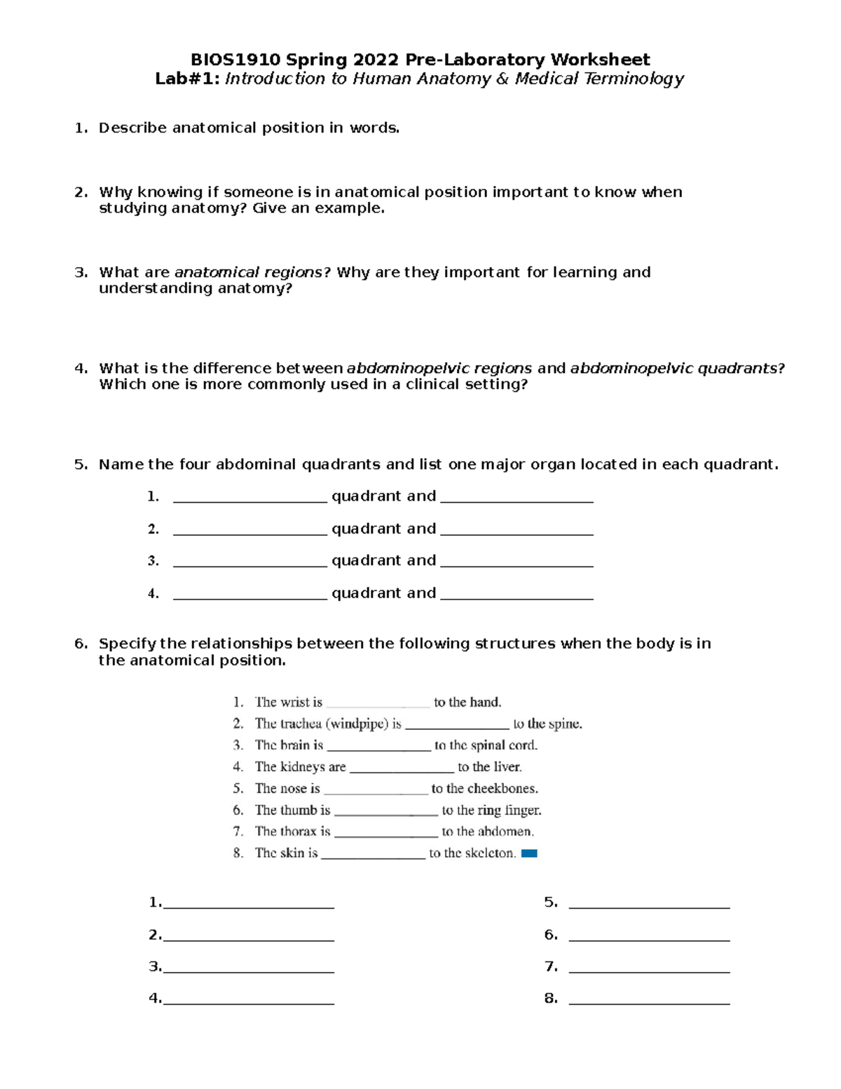 BIOS1910 Laboratory #1 Pre-Laboratory Worksheets (F22) - Tagged ...