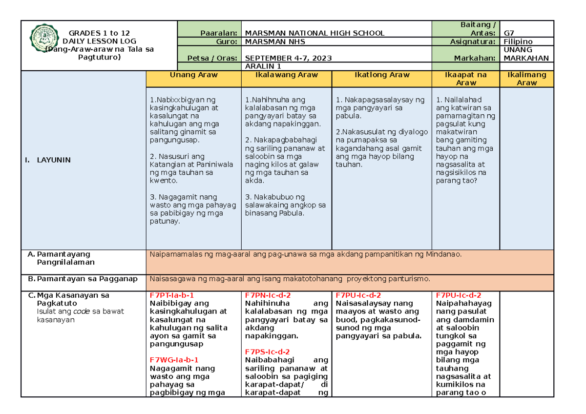 Modyul 1- Pahayag SA Pagbibigay NG MGA Patunay - GRADES 1 to 12 DAILY ...