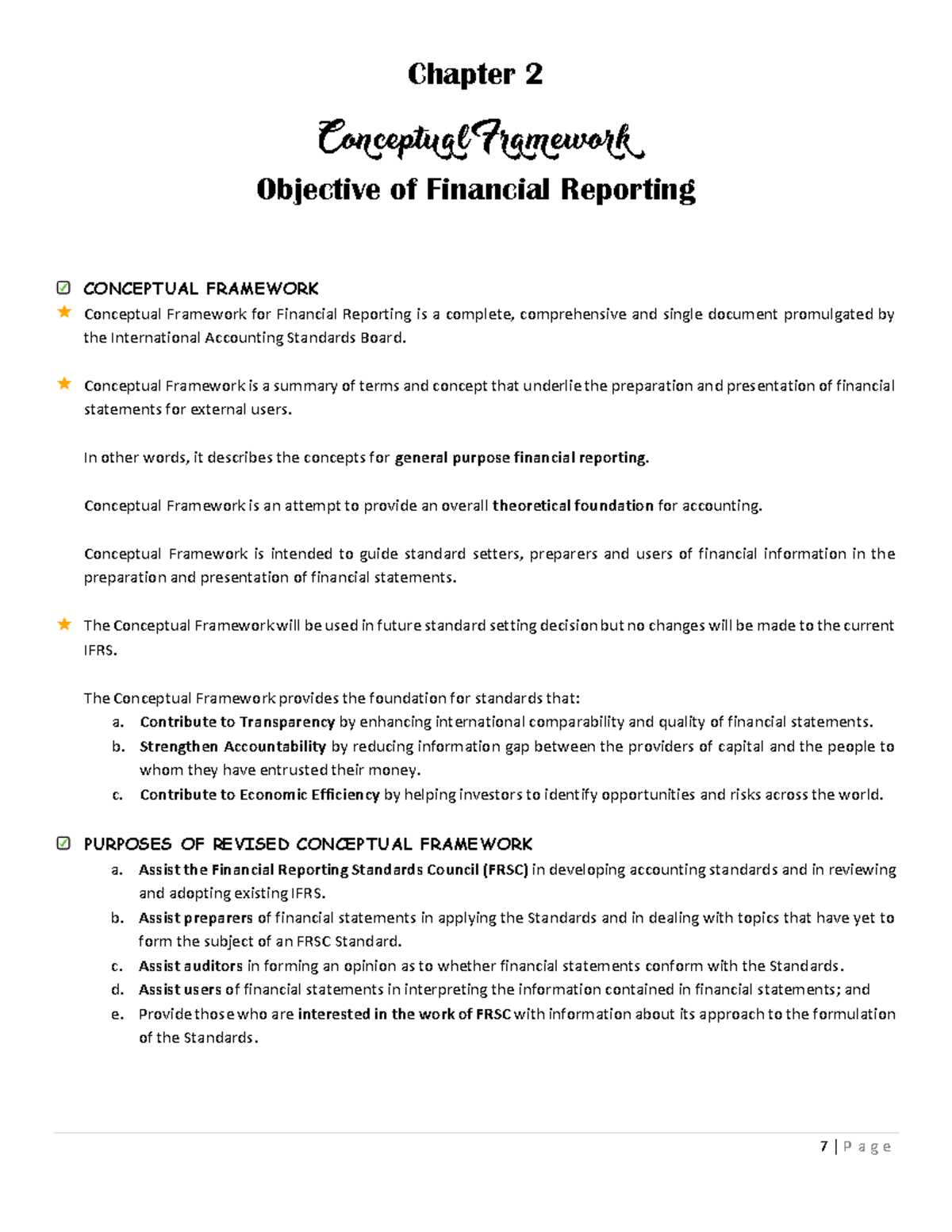 C2 Objective of Financial Reporting - 7 | P a g e Chapter 2 Objective ...