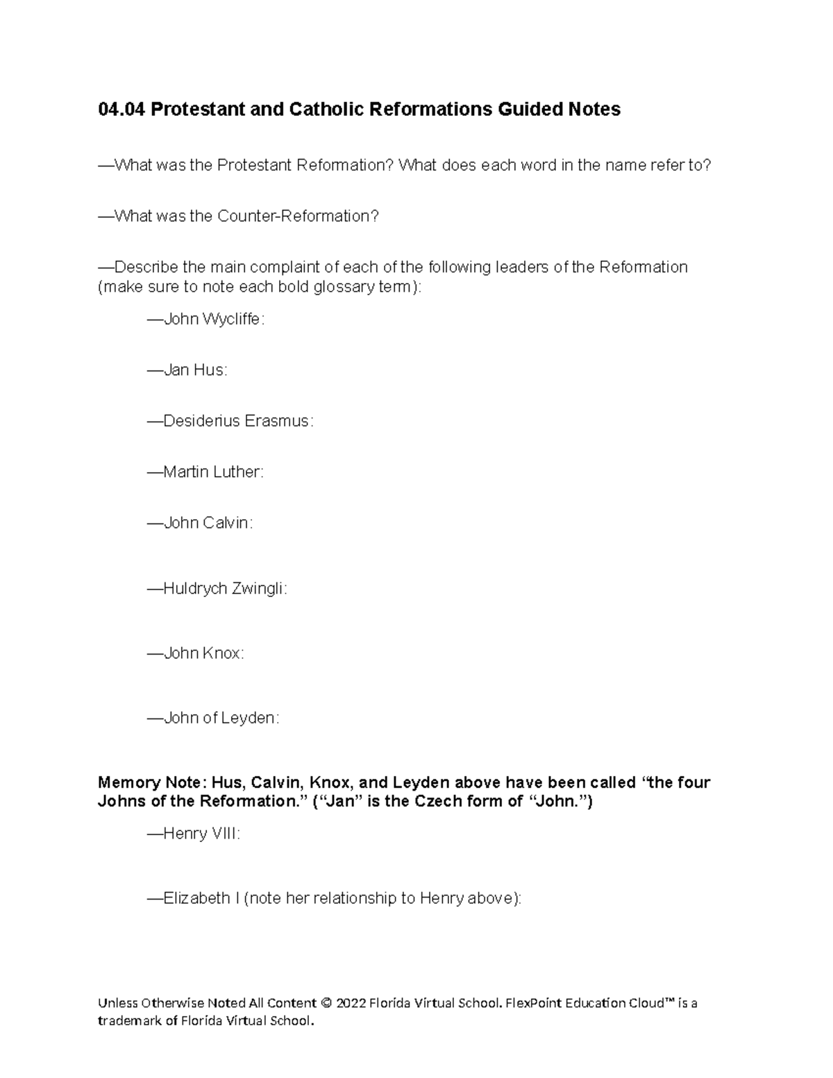 4.4 4.5 Guided Notes - sjdiowfh - 04 Protestant and Catholic ...