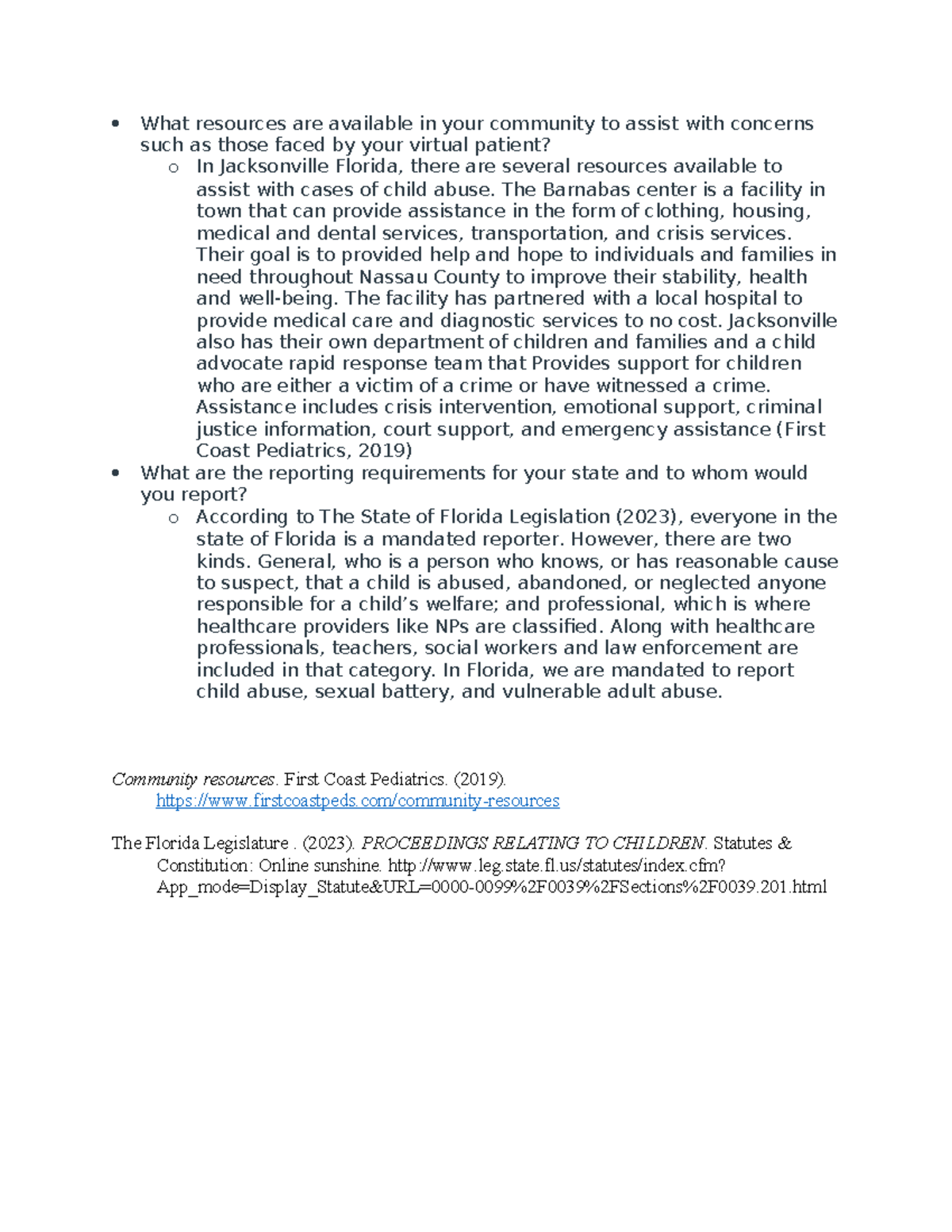 NR 602 week 5 reflection - What resources are available in your community to assist with ...