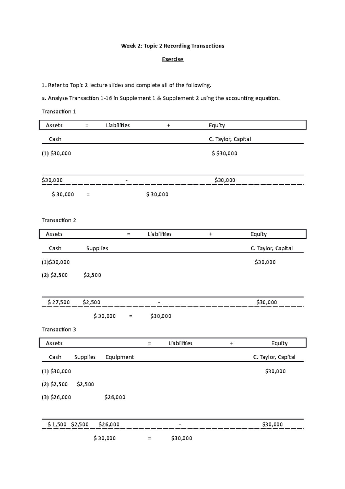 Week 2 tutorial - tuto geng - Week 2: Topic 2 Recording Transactions ...