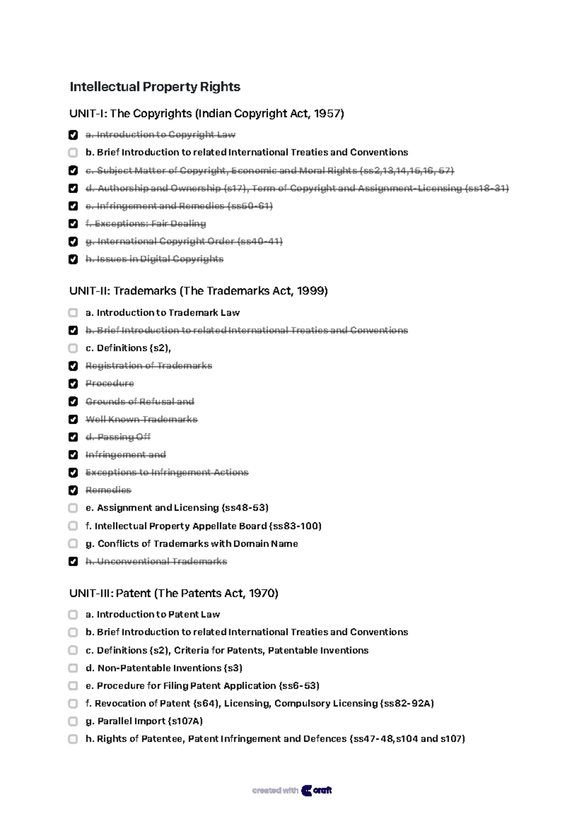 IPR notes - Intellectual Property Rights UNIT-I: The Copyrights (Indian ...