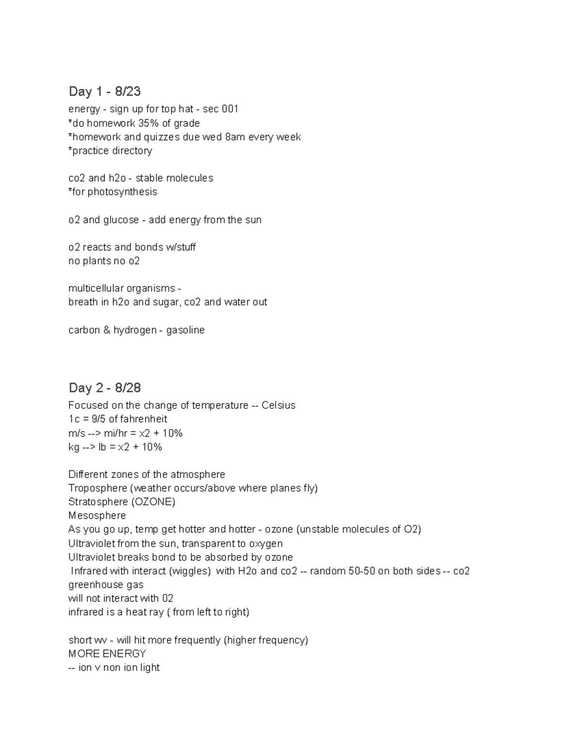 Energy Unit 1 Notes - Day 1 - 8/ energy - sign up for top hat - sec 001 ...