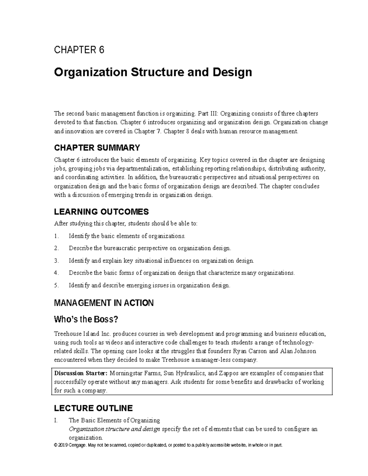 Griffin 9e IM Ch 6 edited - CHAPTER 6 Organization Structure and Design The second basic ...
