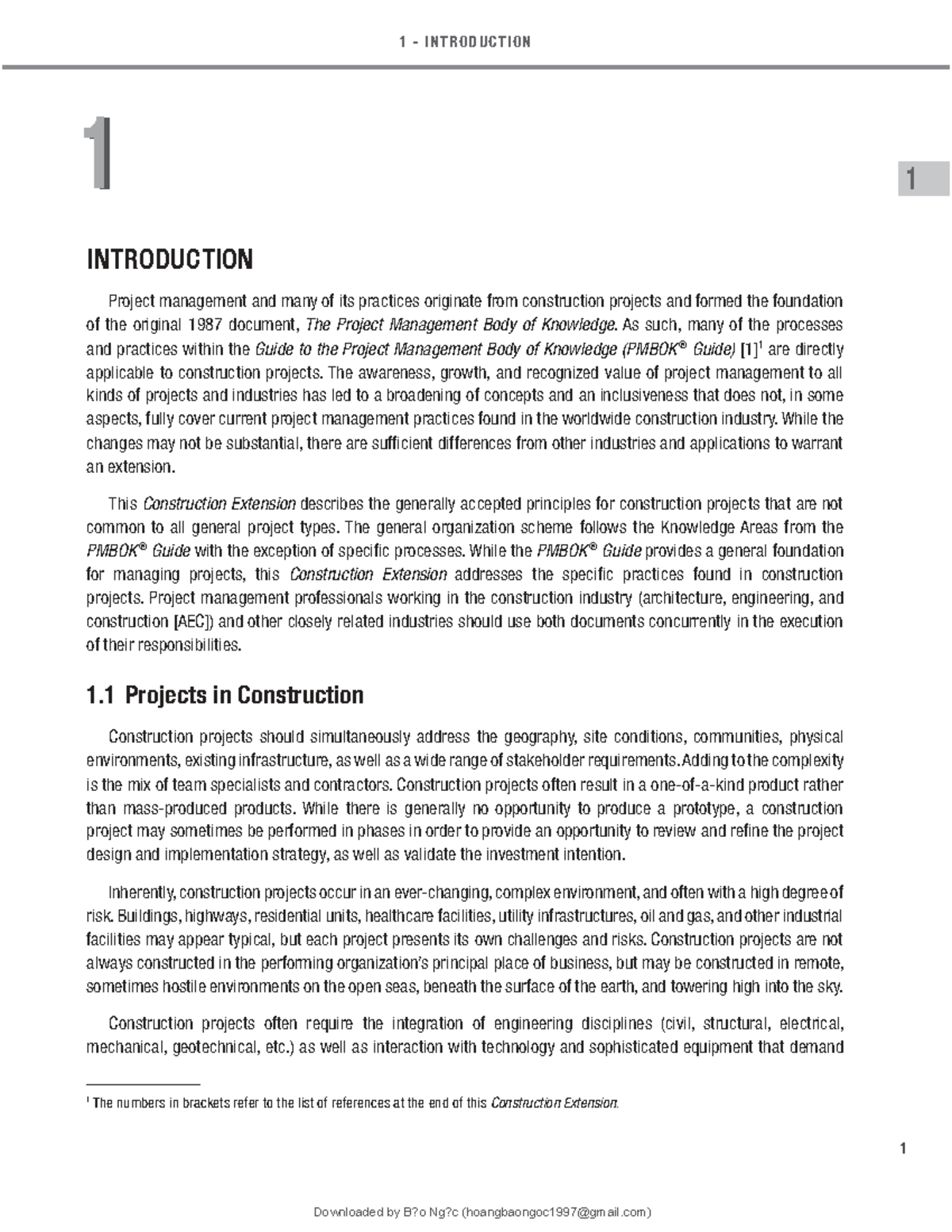 Construction Extension to Pmbok guide - 1 1 - INTRODUC TION 1 ...