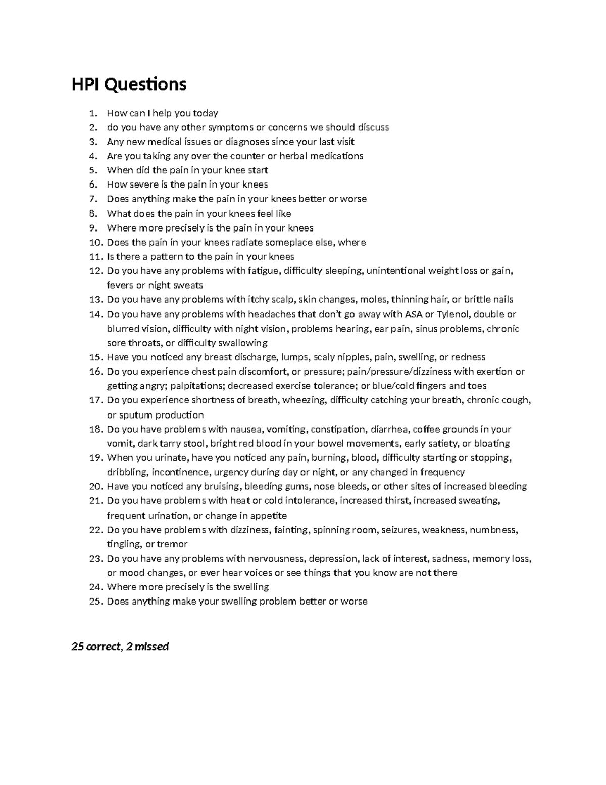 Camila Baker ihuman case - HPI Questions 1. How can I help you today 2 ...