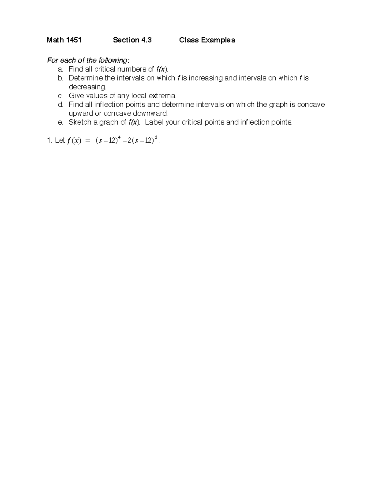 M1451 4.3 examples for live discussion - Math 1451 Section 4 Class ...