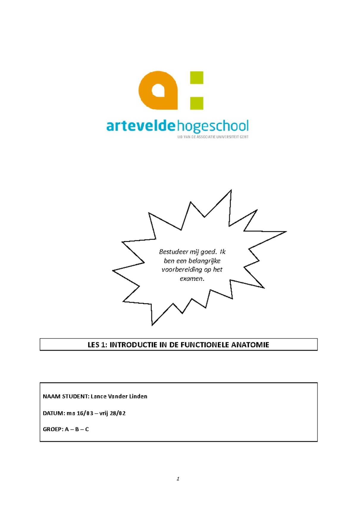Handleiding les 1 bewagg - LES 1: INTRODUCTIE IN DE FUNCTIONELE ...