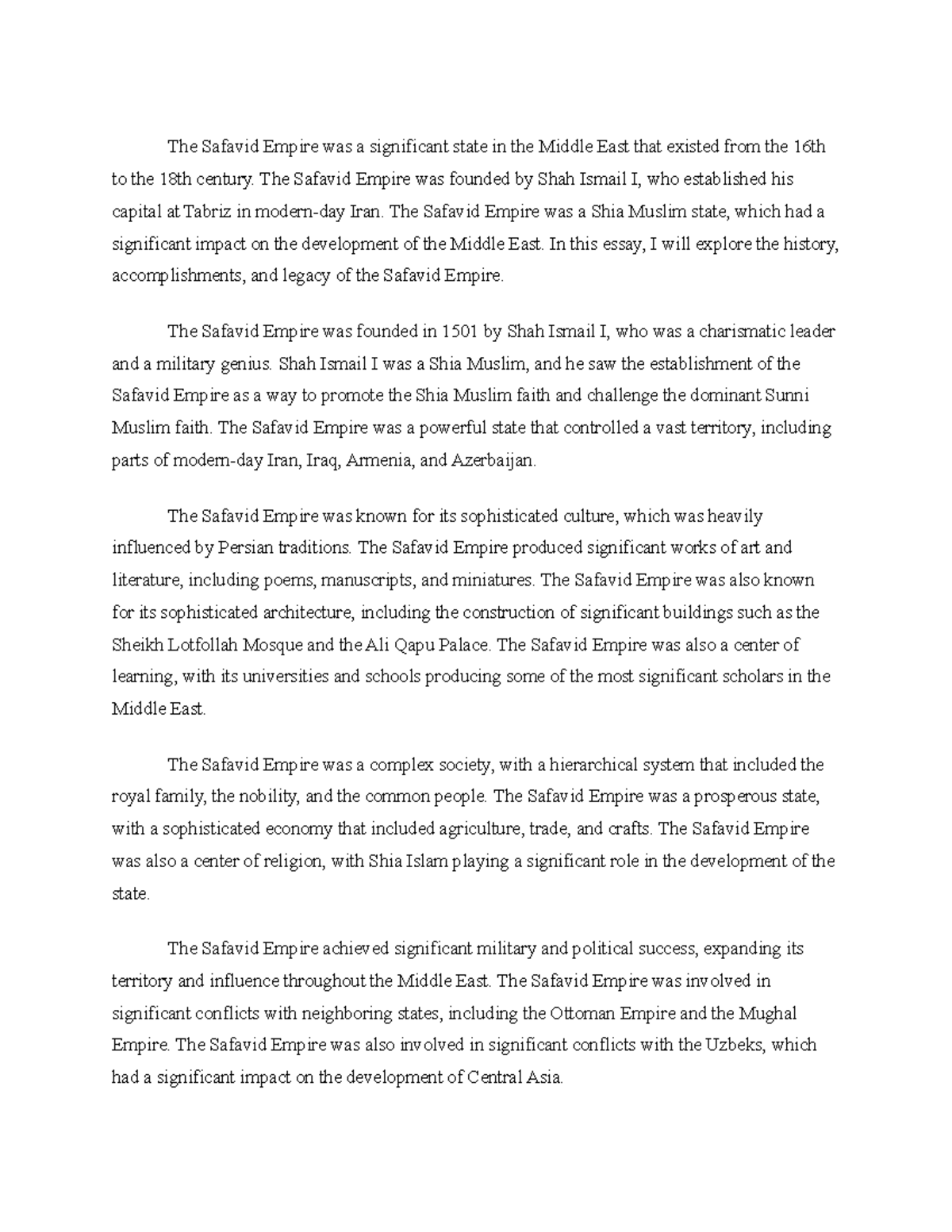 The Safavid Empire Its Origins, Accomplishments, and Legacy - The ...