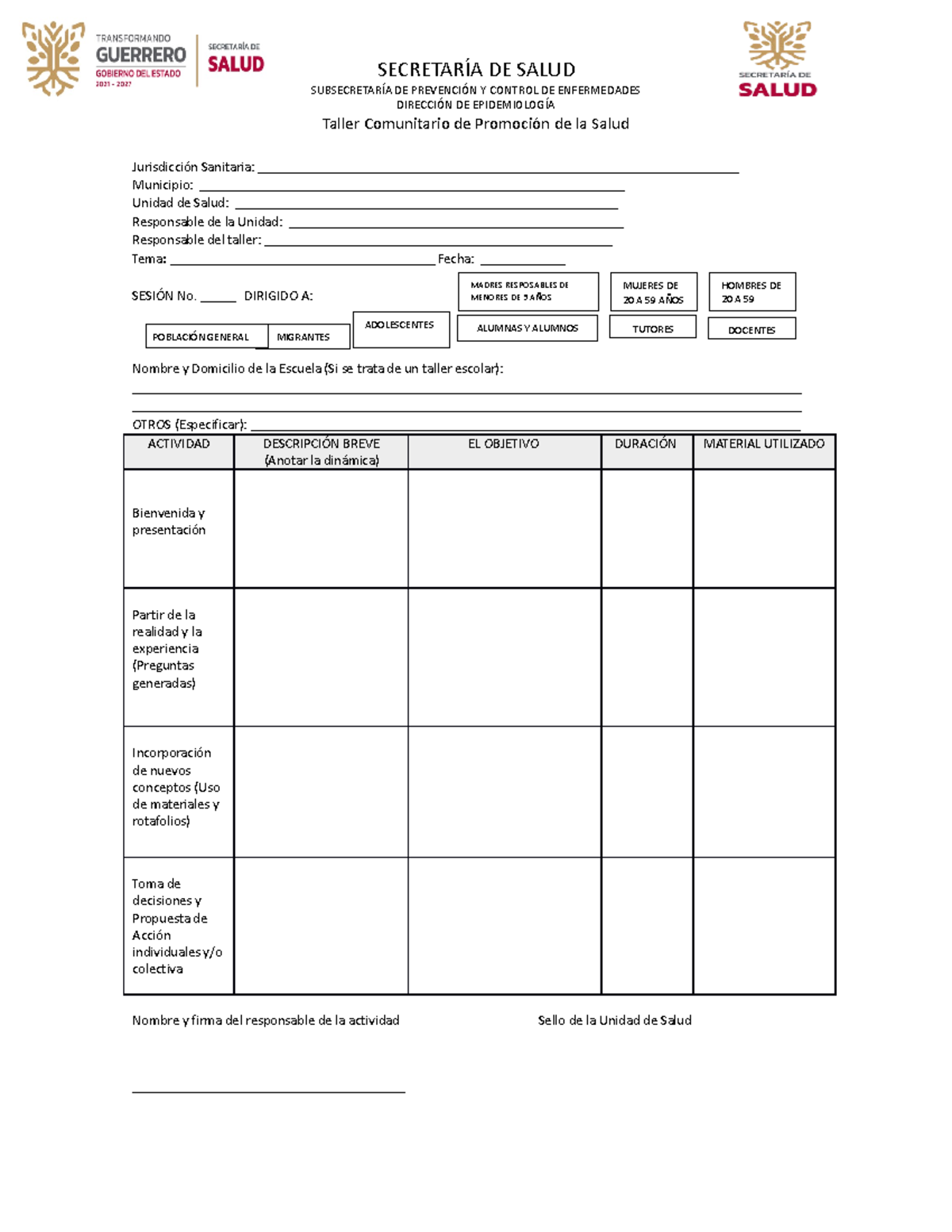 Formatos DE Carta Descriptiva 2022-1 - SECRETARÍA DE SALUD ...