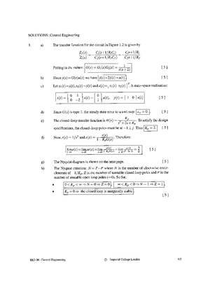 EE2-06 Control Engineering EXAM Paper Summer '19 - EE2-06 - Studocu