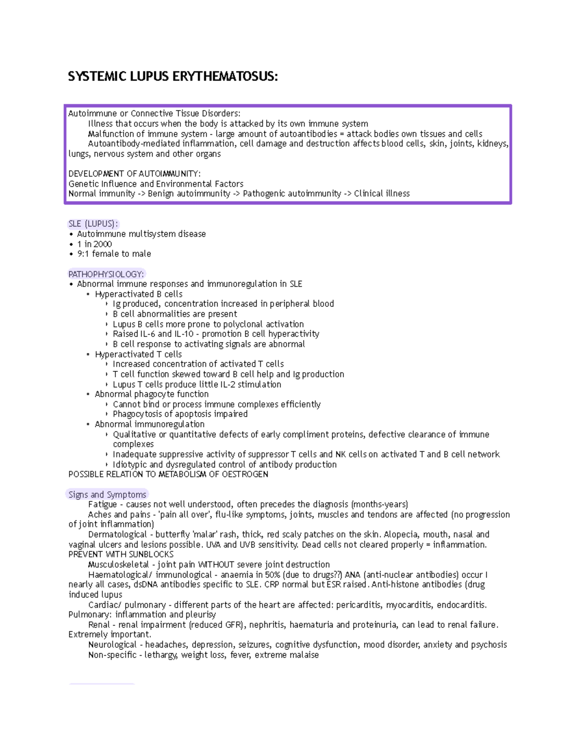 Lupus - SYSTEMIC LUPUS ERYTHEMATOSUS: Autoimmune or Connective Tissue ...