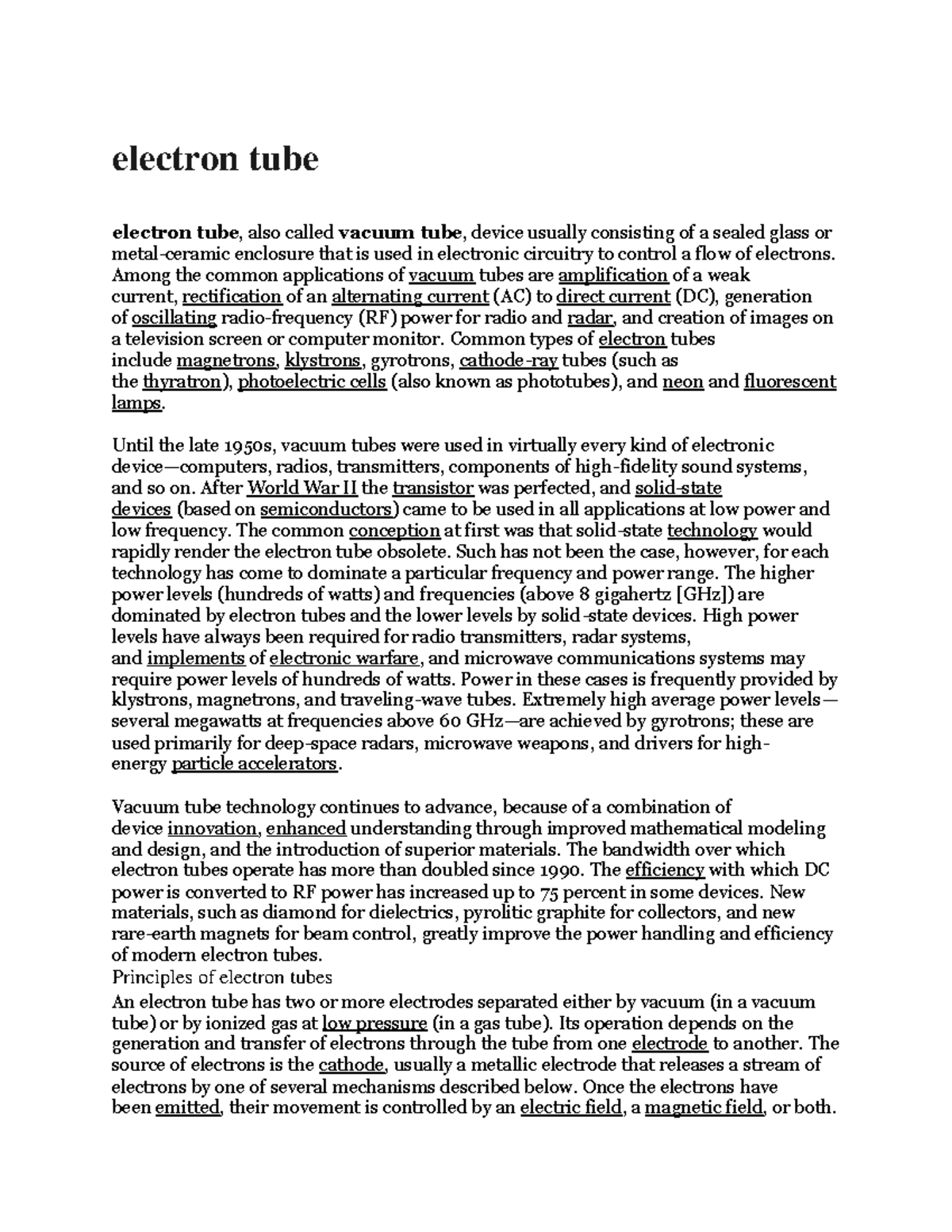Electron tube - electron tube electron tube, also called vacuum tube ...