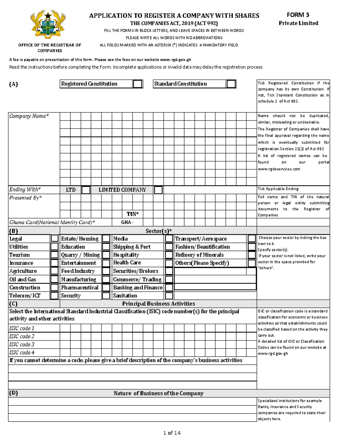 Form 3 - That’s all - Ghana Card(National Identity Card)* GHA - ISIC ...