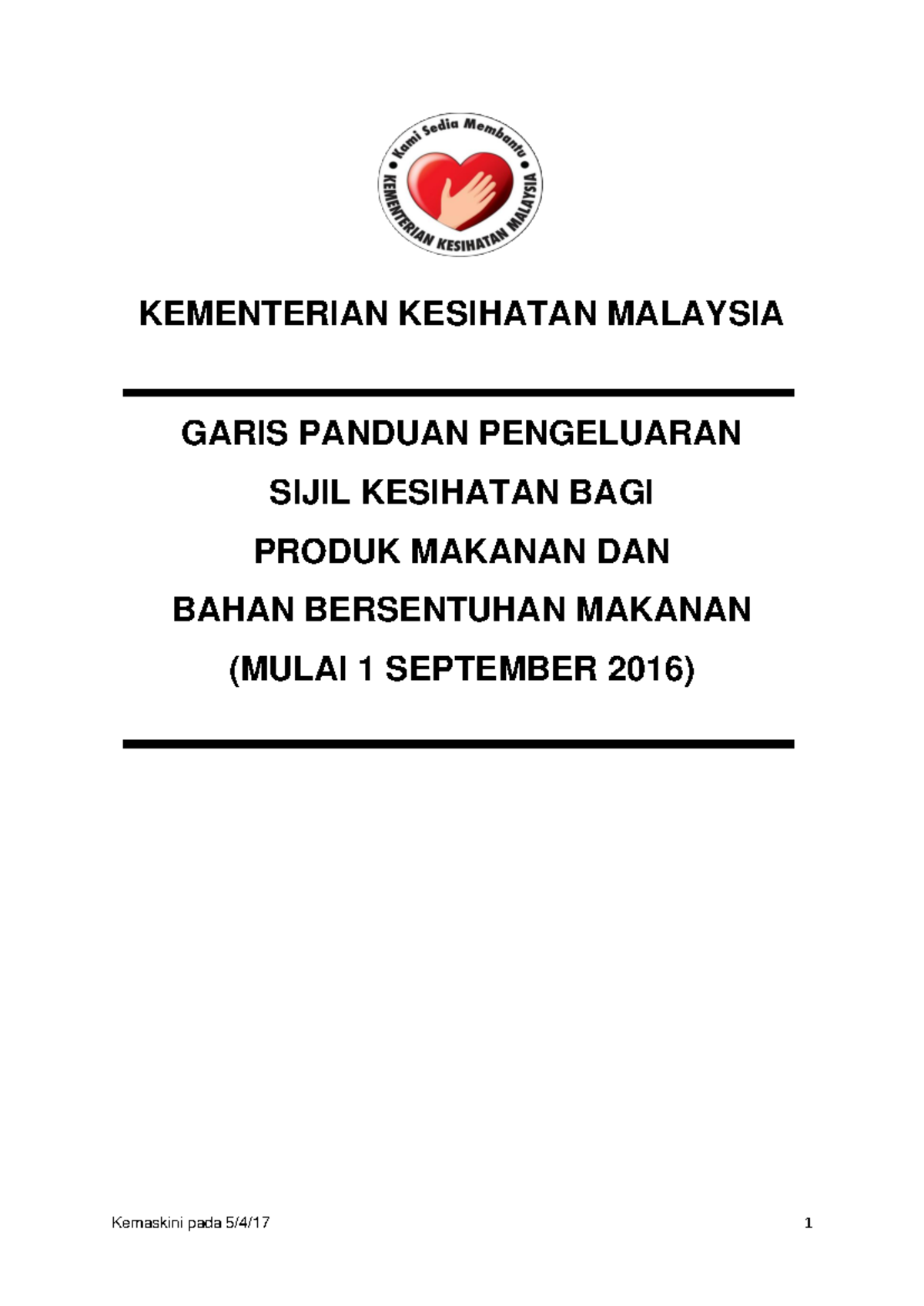 Garis Panduan Sijil Kesihatan KKM - KEMENTERIAN KESIHATAN MALAYSIA ...