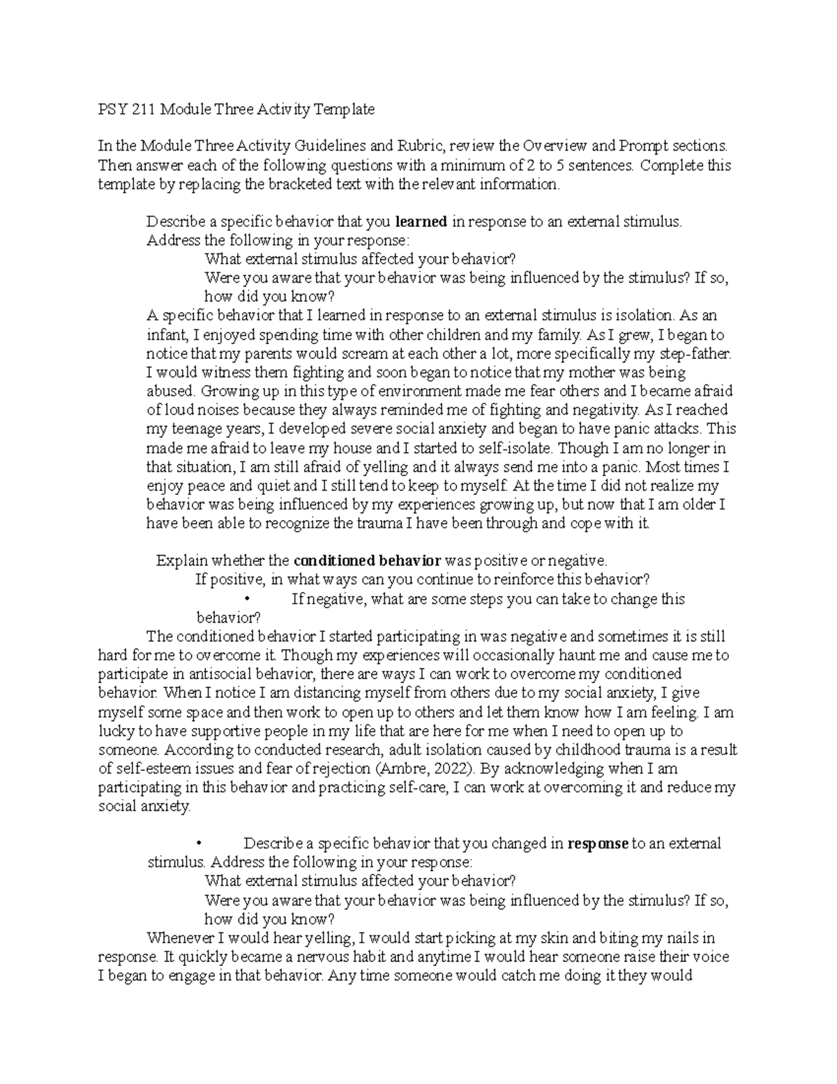 PSY 211 Module Three Activity Template (1) - PSY 211 Module Three ...