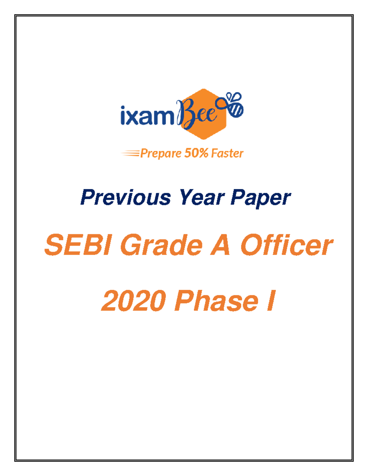 SEBI Grade A 2020 Phase 1 Paper 1 Previous Year Paper PDF - Previous ...