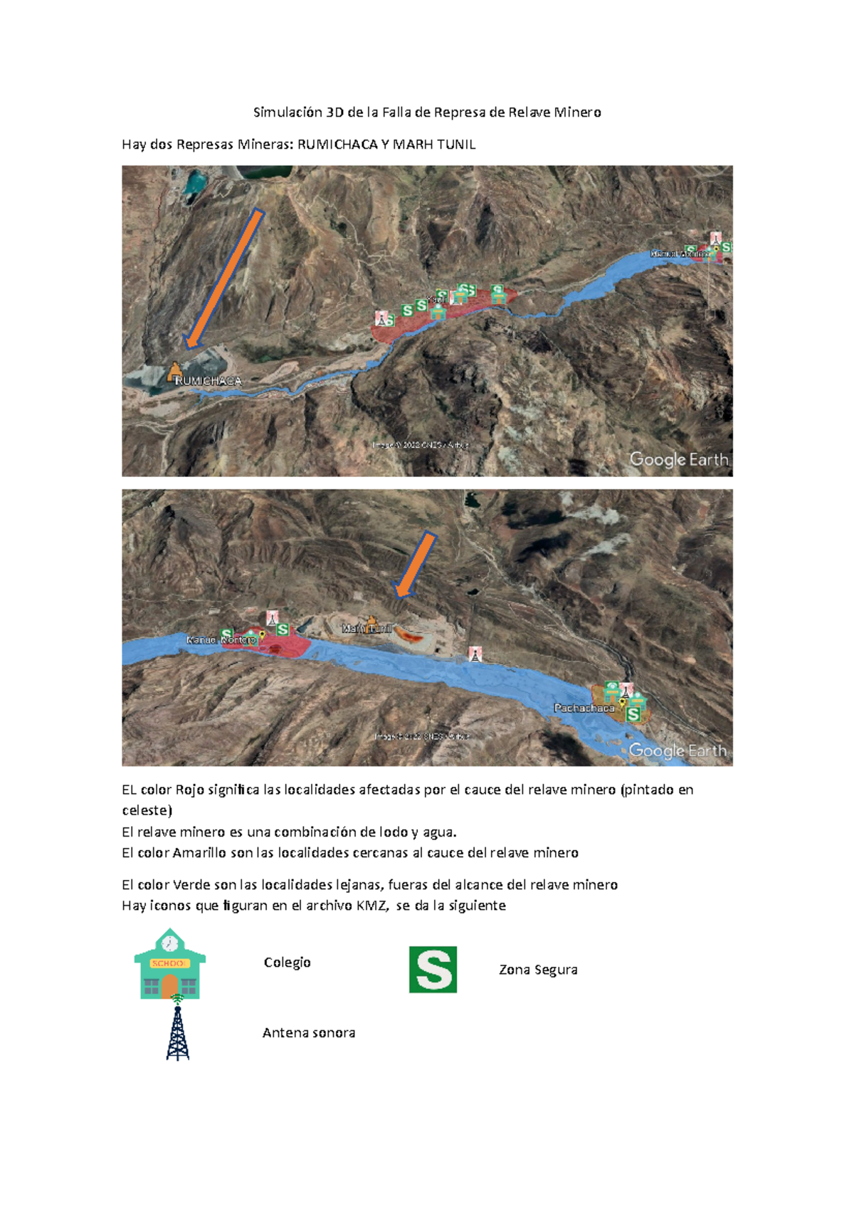 Simulación 3D de la Falla de Represa de Relave Minero - El color ...