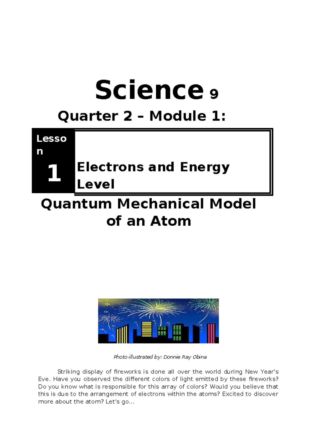 Science 9 2nd quarter module 1 - Science 9 Quarter 2 – Module 1: Lesso ...