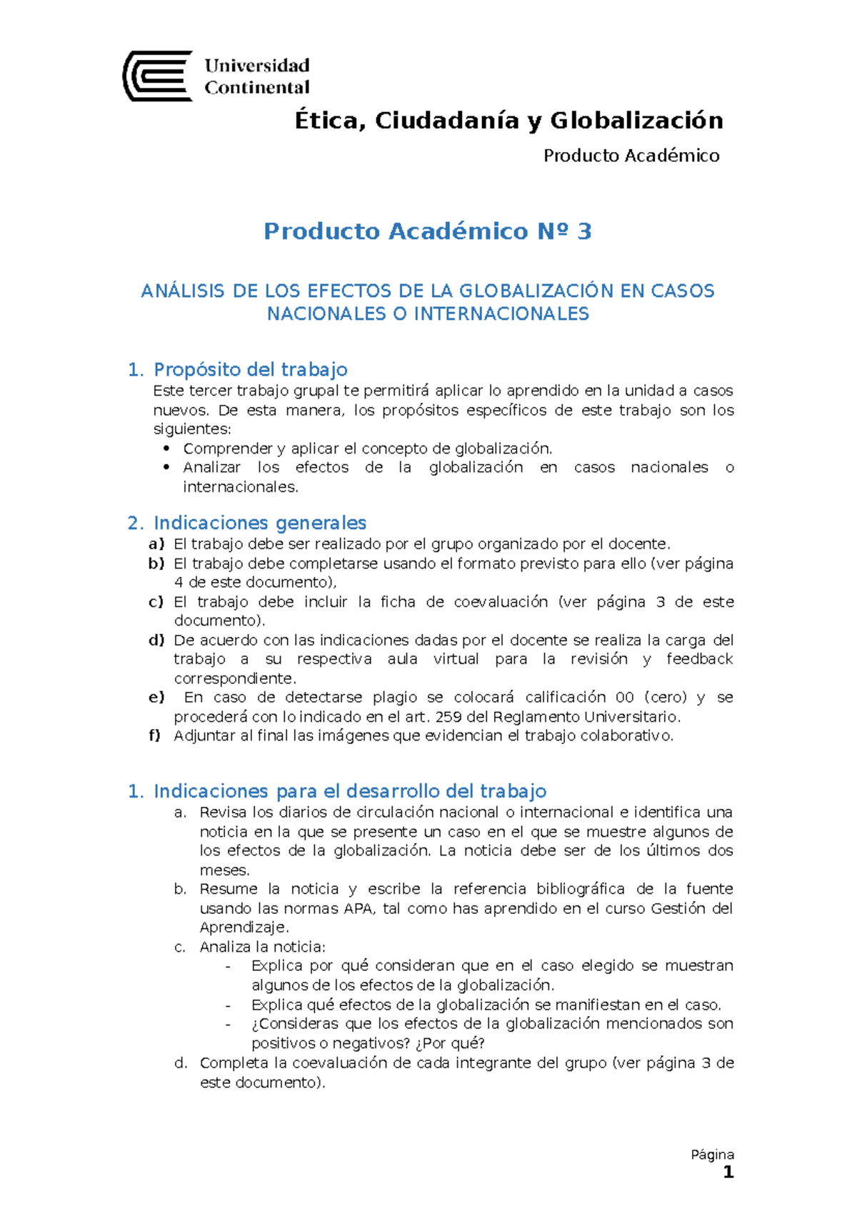 Producto academico 03 2023-10B - Producto Académico Nº 3 ANÁLISIS DE LOS EFECTOS DE LA ...