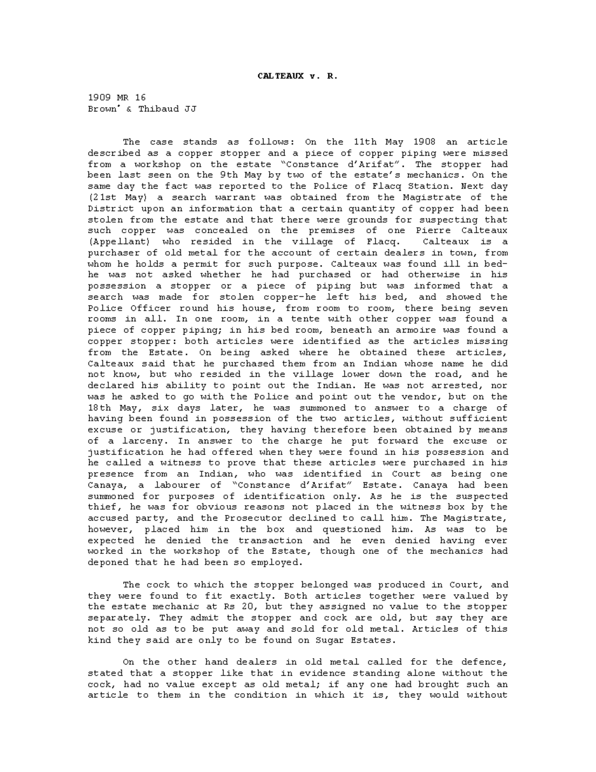 Calteaux v r 1909 mr 162016 0528104042024 - CALTEAUX v. R. 1909 MR 16 ...