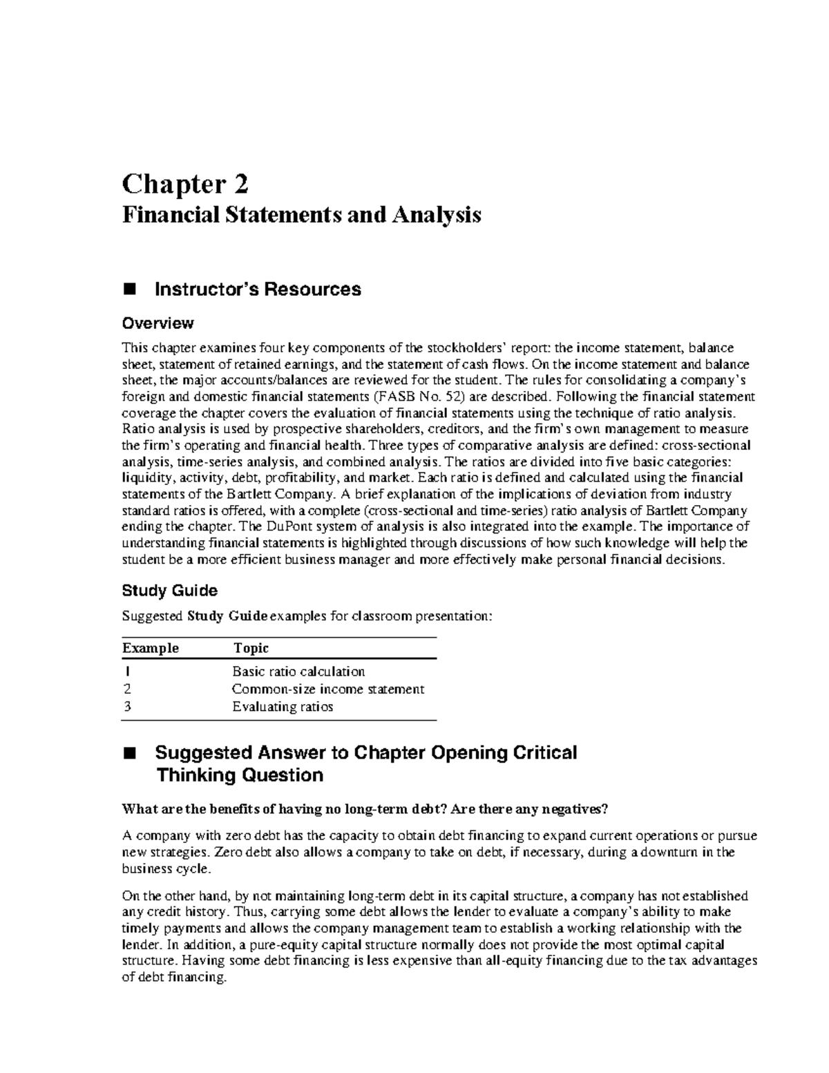 Solution chapter 2 libre - Chapter 2 Financial Statements and Analysis ...