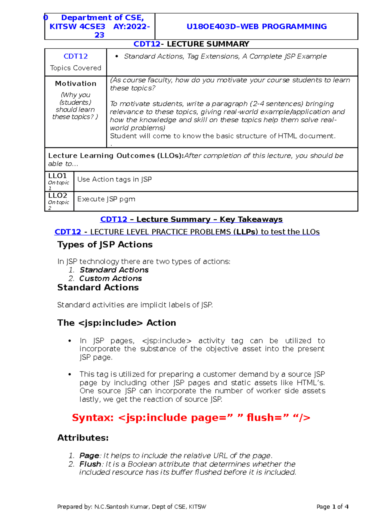 Wp Cdt12 Summary Web Programming Kitsw 4cse3 Ay2022 23 U18oe403dweb Programming Cdt12