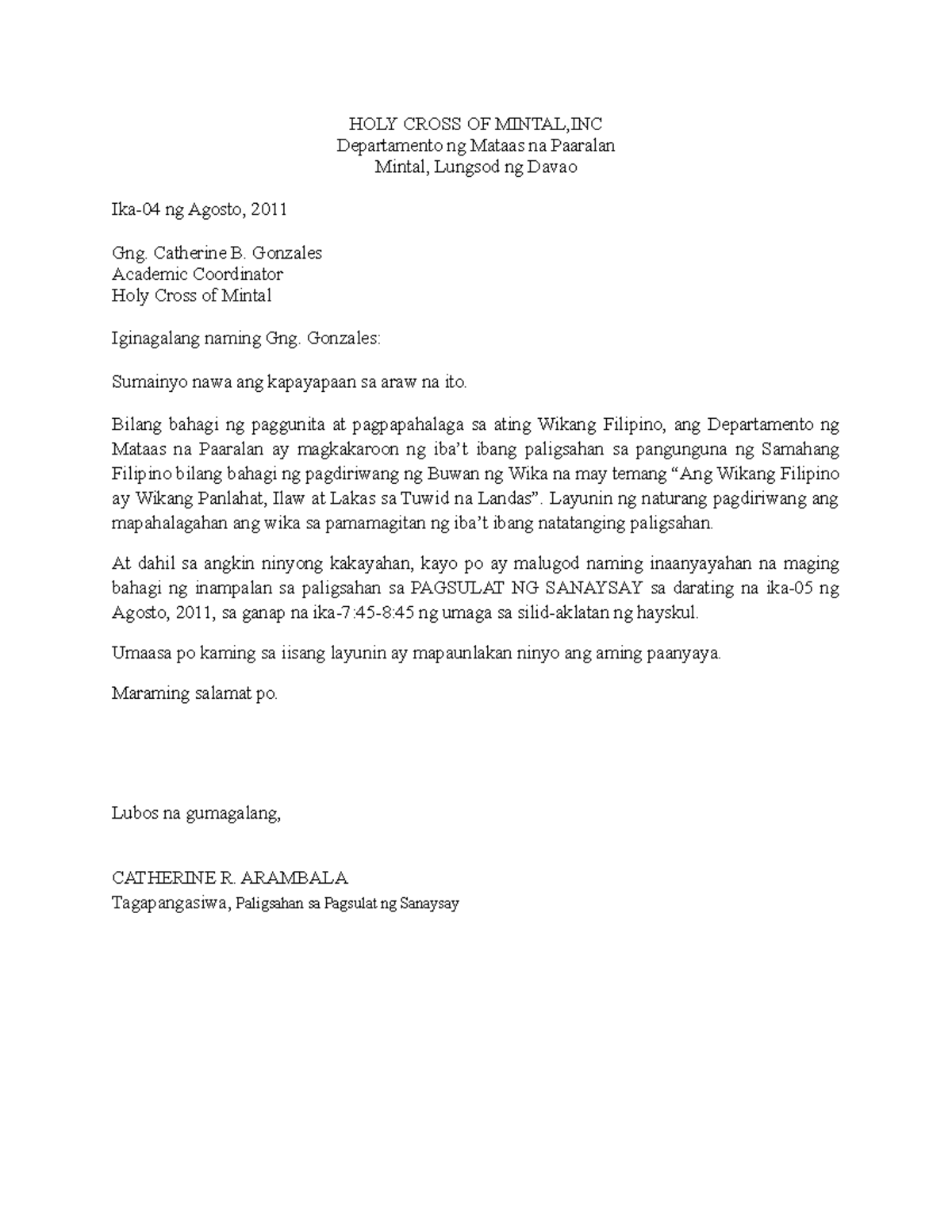 191995588-liham-paanyaya - HOLY CROSS OF MINTAL,INC Departamento ng ...