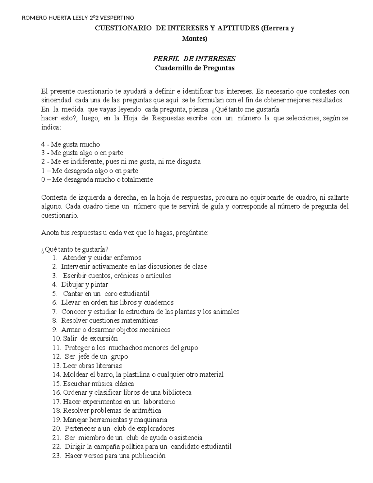 2. Cuestionario DE Intereses Y Aptitudes (1) - CUESTIONARIO DE ...