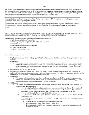 HW1 - practicing matlab homework - 1 HW 1 The purpose of this homework assignment is to help you ...