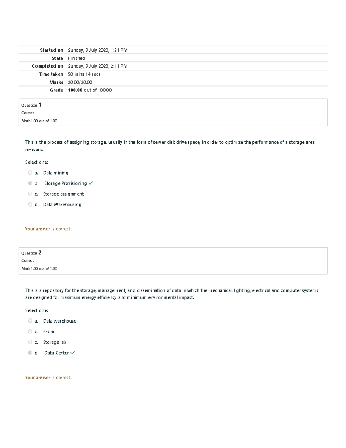 Midterm LAB QUIZ 1 Attempt review - Started on Sunday, 9 July 2023, 1:21 PM State Finished ...