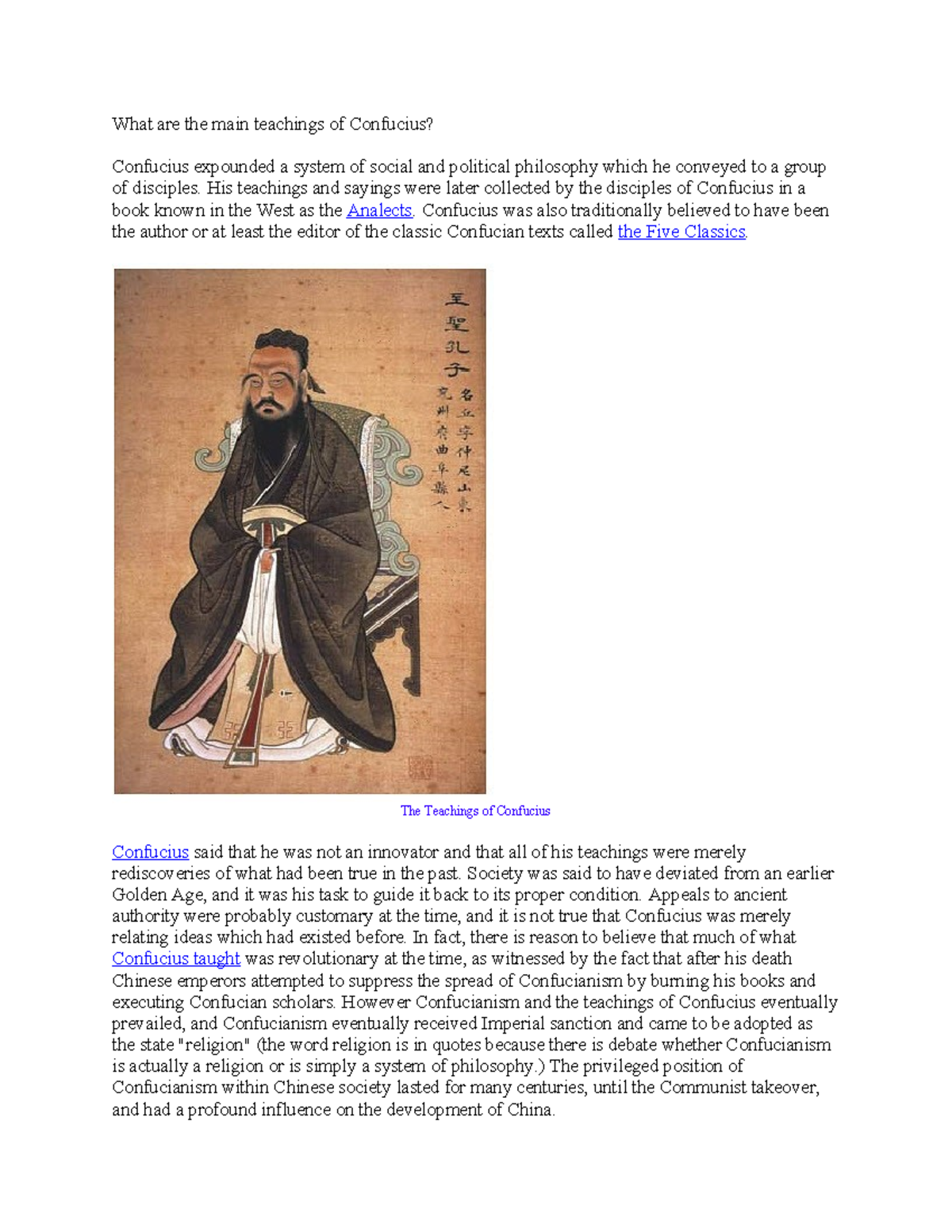 What are the main teachings of Confucius - What are the main teachings ...