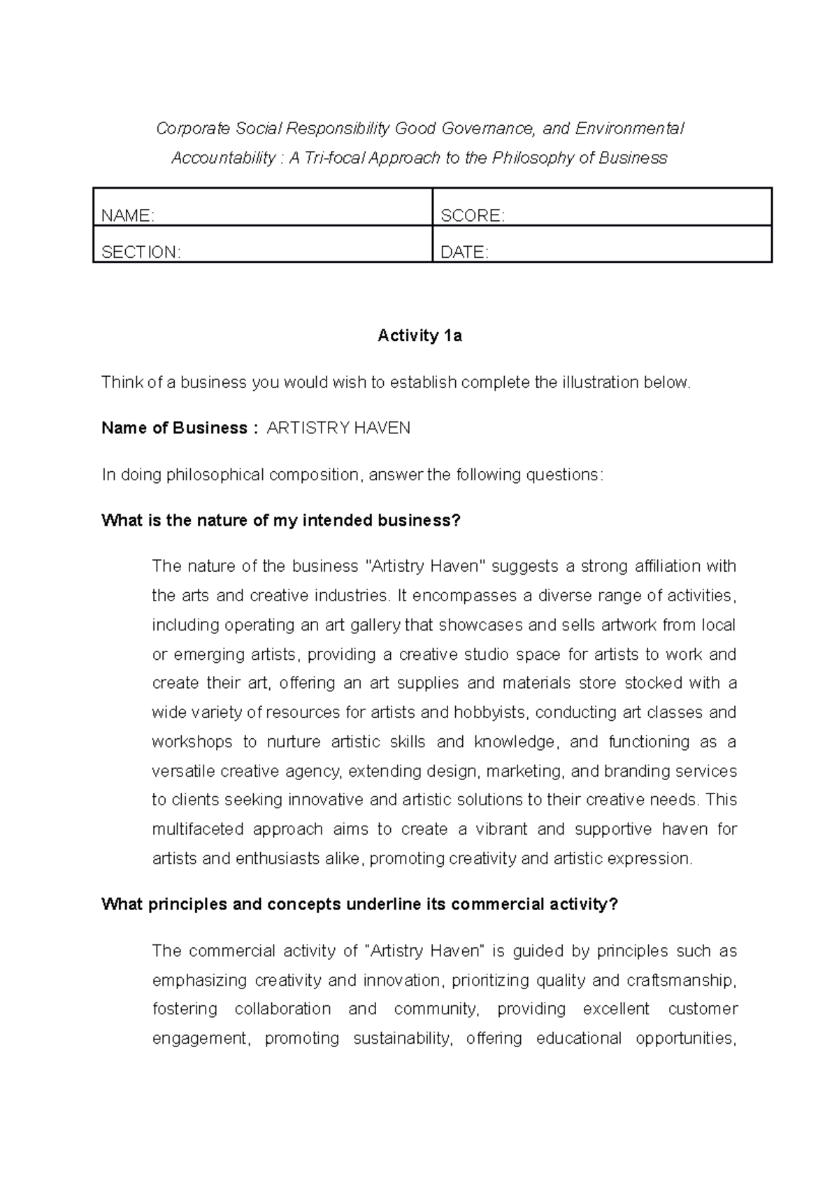 GOOD Governance - its a reflection - Corporate Social Responsibility ...