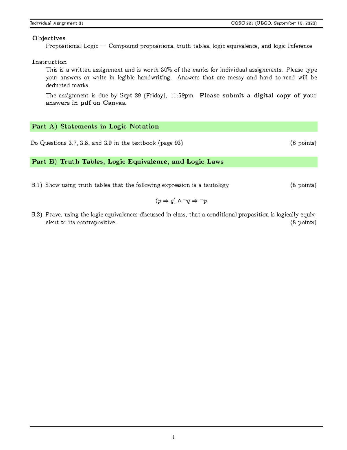 Cosc221-assignment-01 - Individual Assignment 01 COSC 221 (UBCO ...