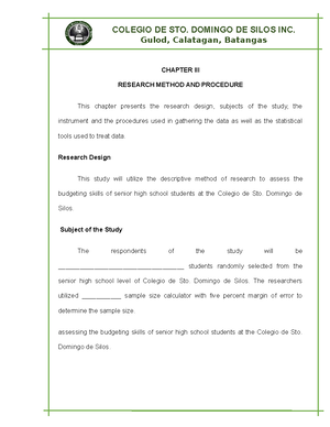 References - Topic Abstract Defense FORM Assessing THE Budgeting Skills ...