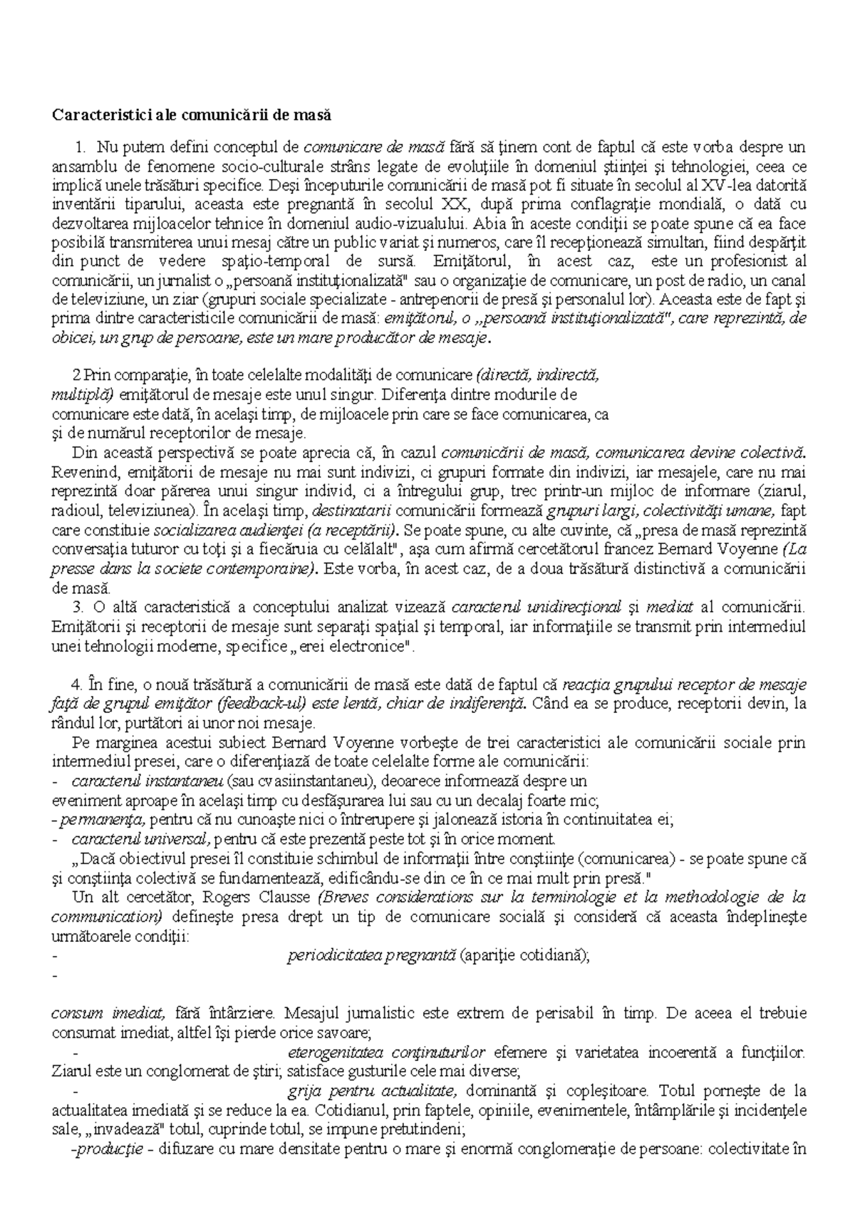 Curs comunicare - Note de curs aleatoriu - Caracteristici ale ...