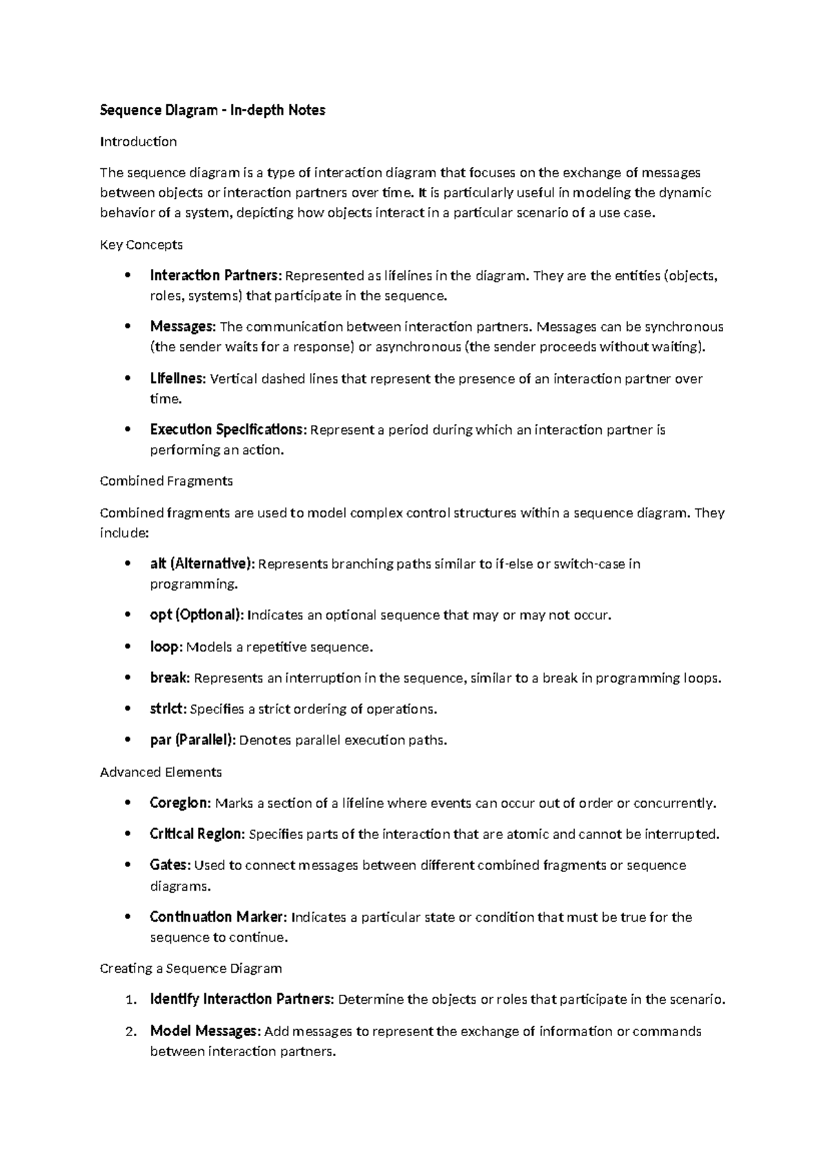 Basic notes - Sequence Diagram - In-depth Notes Introduction The ...
