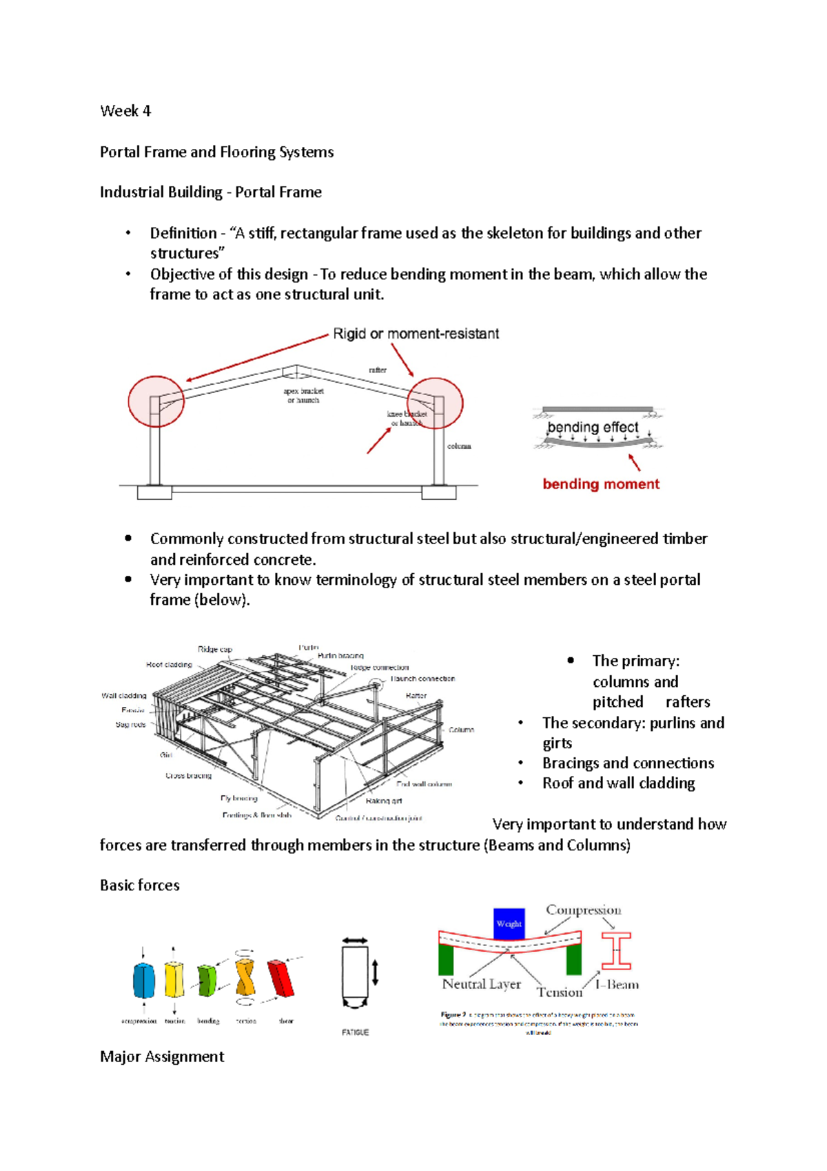 Week 4 - Non-res notes - Week 4 Portal Frame and Flooring Systems ...