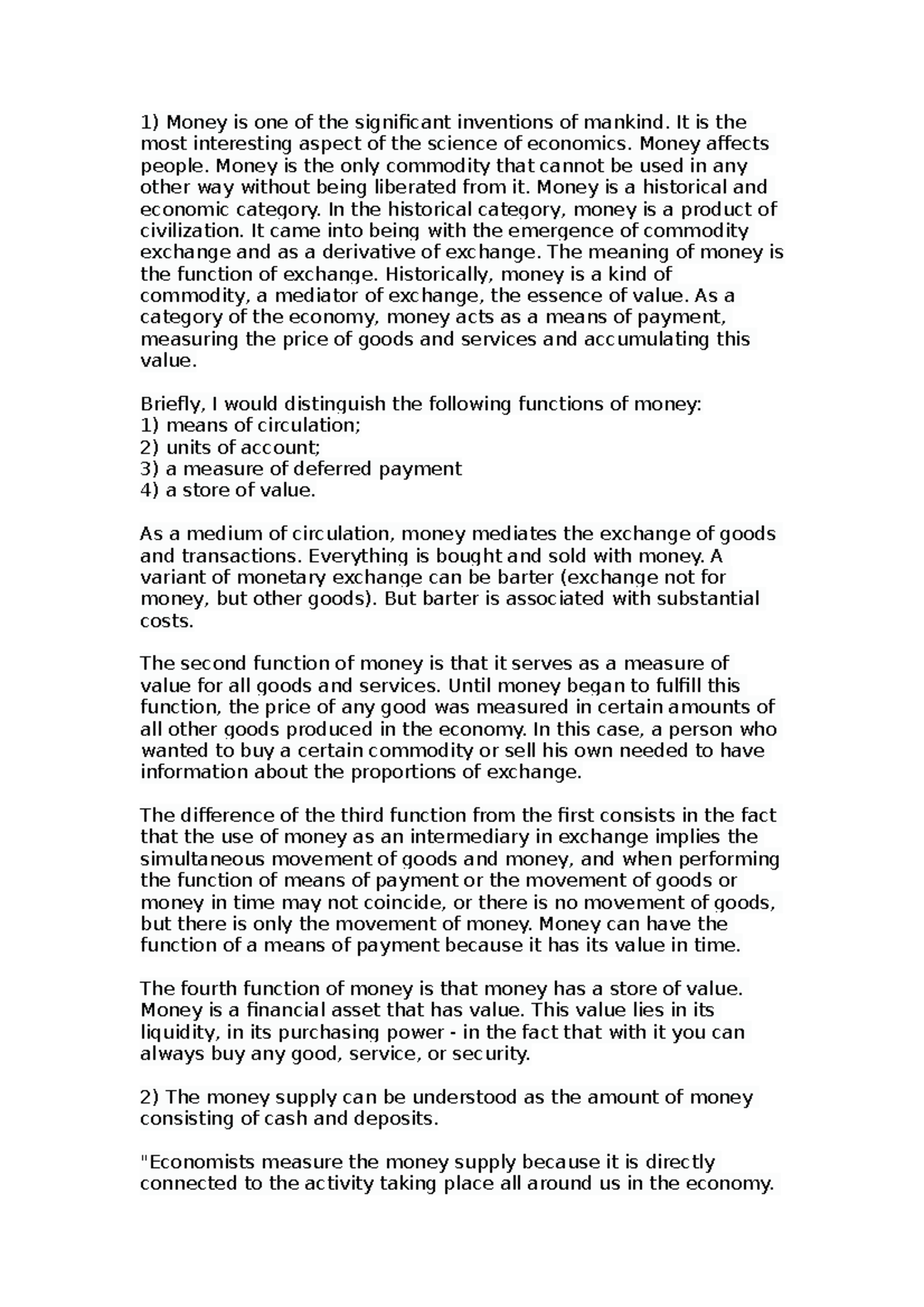 2203 D1 e - finance - Money is one of the significant inventions of ...